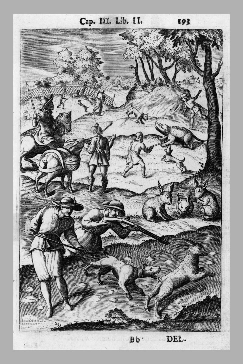 Print: Book Illustration Showing Hunting Scene, circa 1700 - Walmart.com