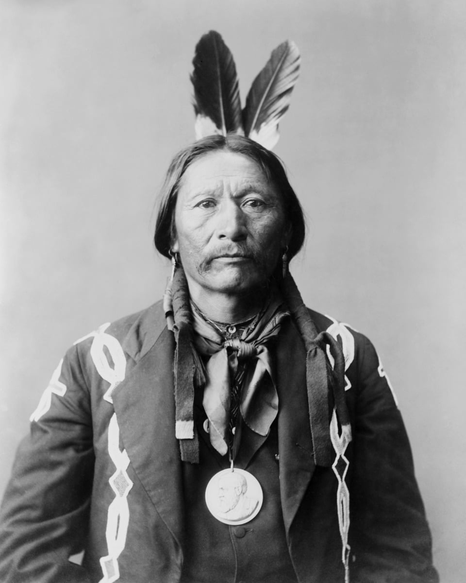 Print: Buckskin Charlie, Ute, Half-Length Portrait, Facing Front, With ...