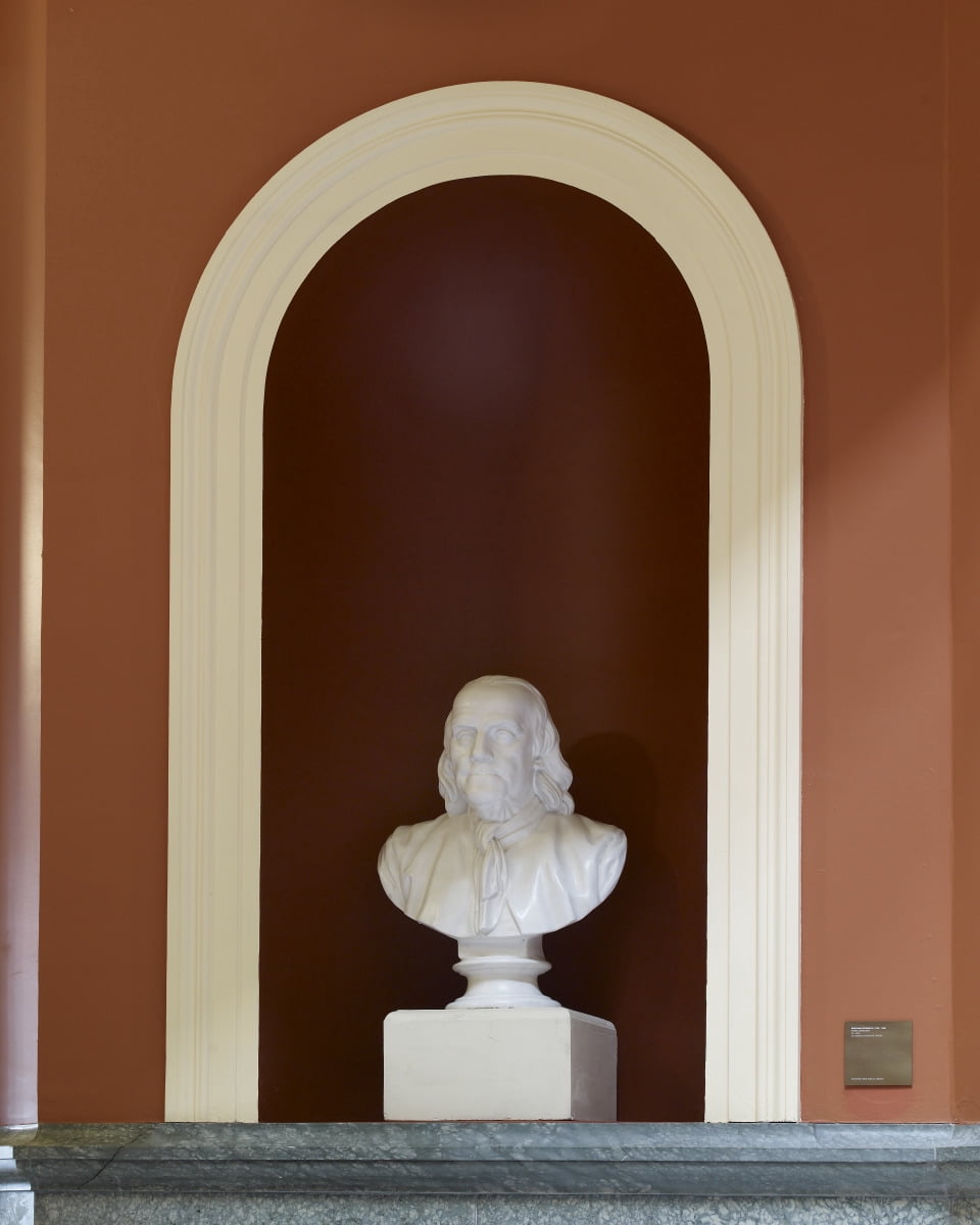 Print: Bust Of Henry Wadsworth Longfellow Located In Library Lobby ...