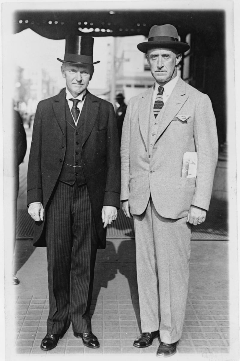 Print: Calvin Coolidge And Col. Stallings, Full-Length Portraits ...