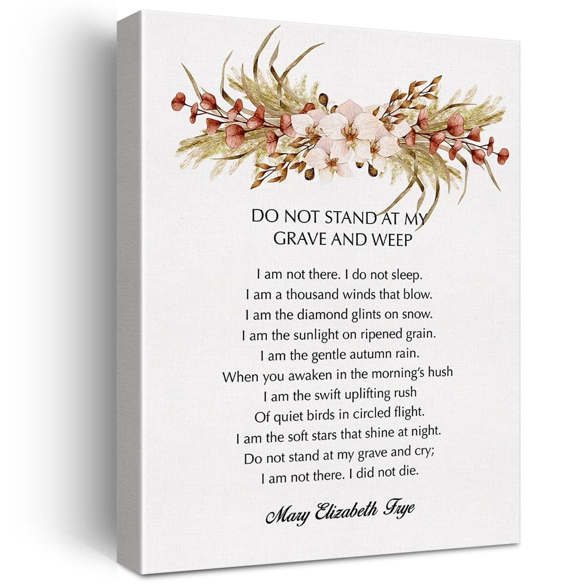 Print Canvas Wall Art Home Decor Do Not Stand at My Grave and Weep ...