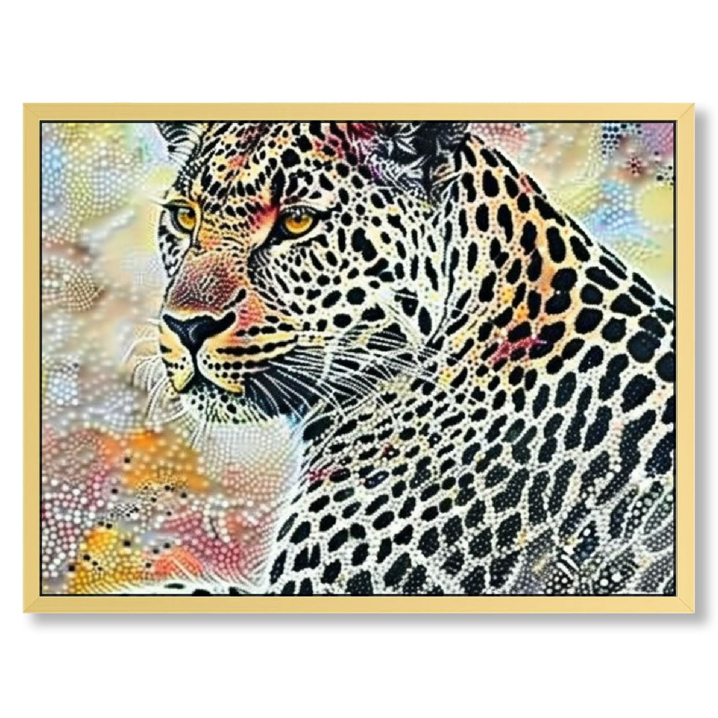 Print Canvas Wall Art: Wild Animal Leopard Artwork Black and White Wildlife Painting Picture for ...