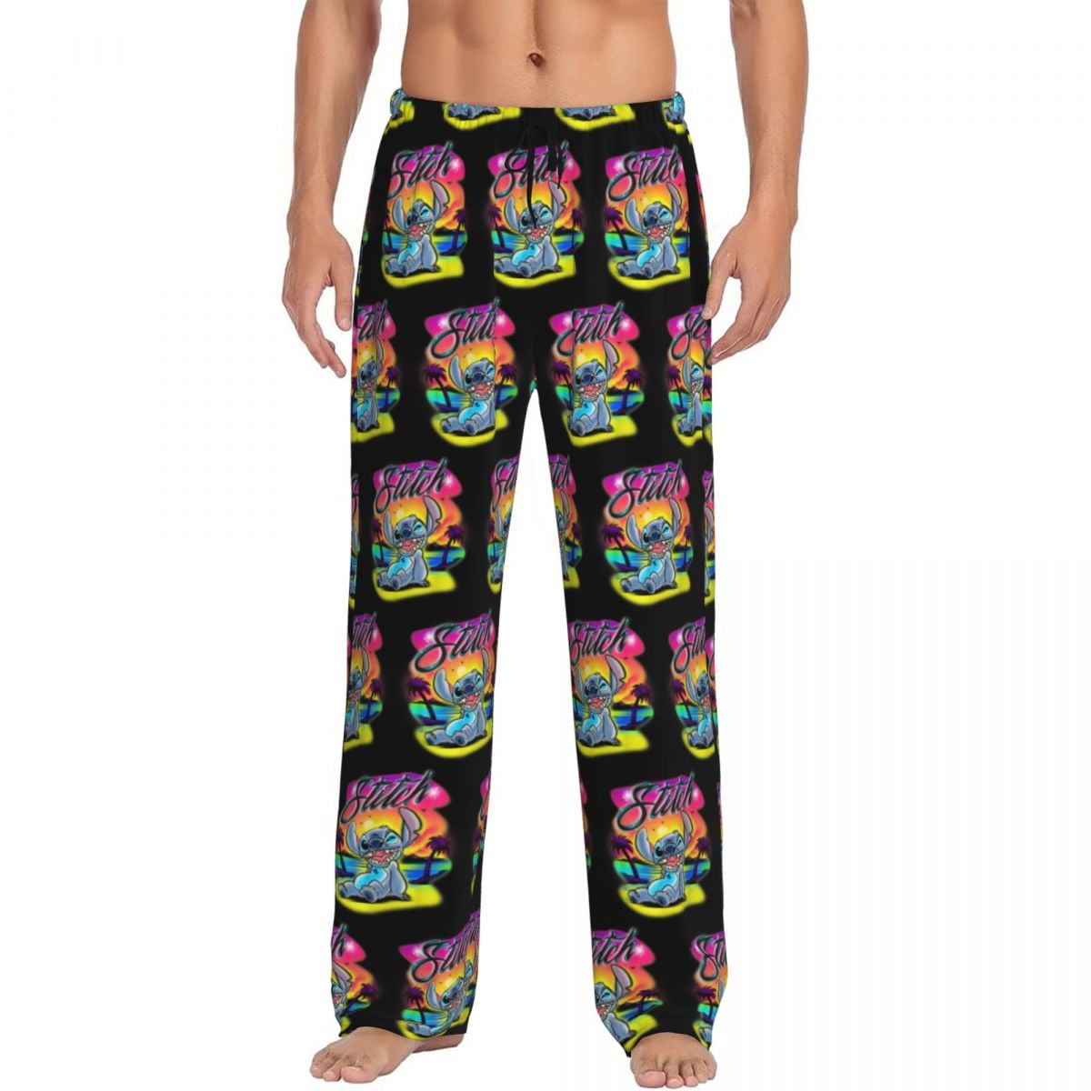 Print Cartoon Animation Stitch Pajama Pants Men's Sleep Sleepwear ...