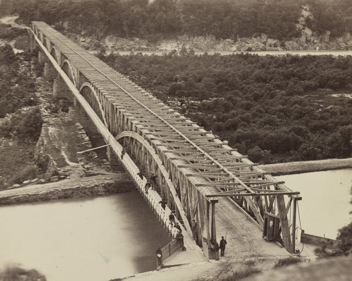 Print: Chain Bridge Near Washington, D.C., circa 1861 - Walmart.com