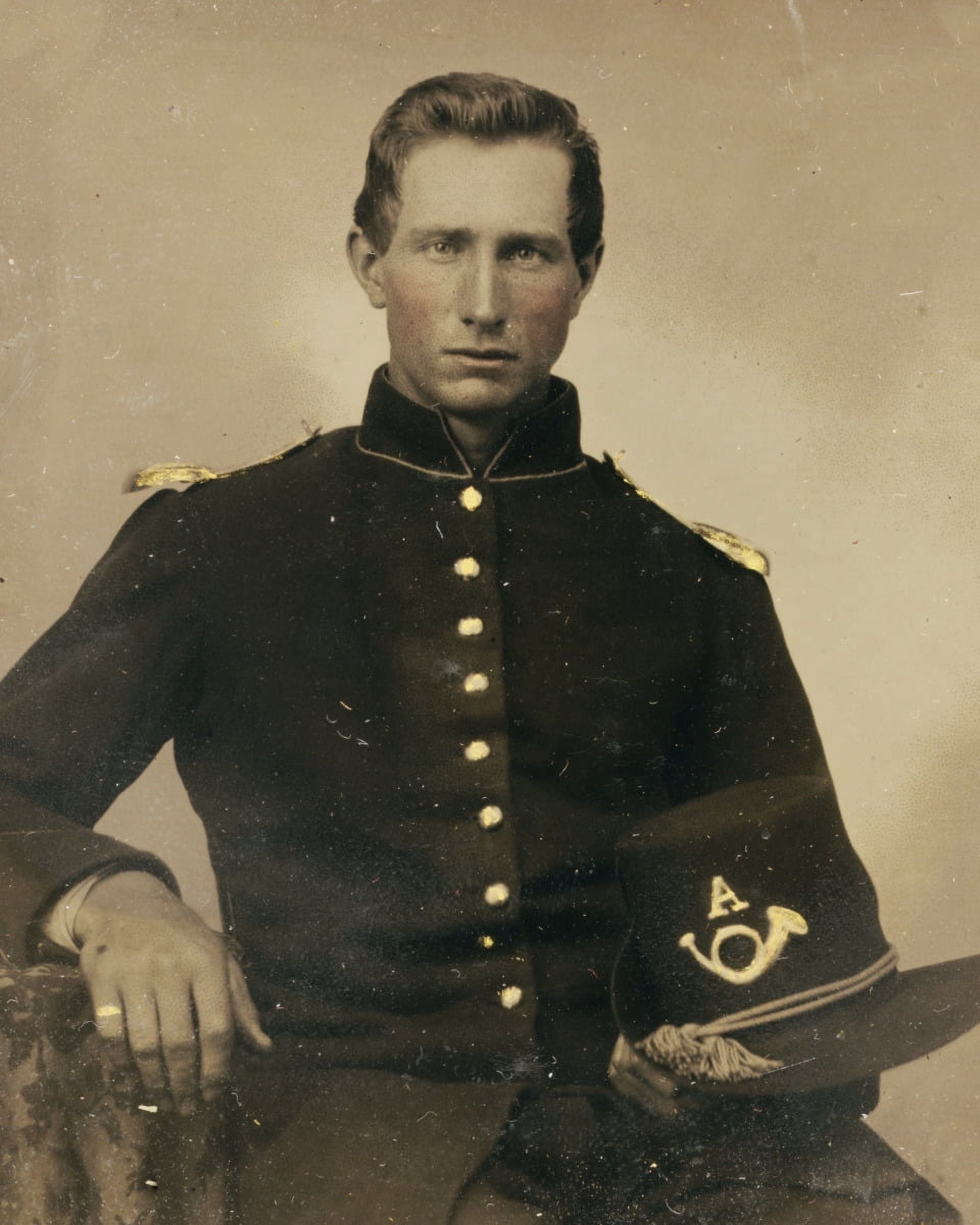 Print: Civil War Soldier In Union Infantry Uniform, Shoulder Scales ...