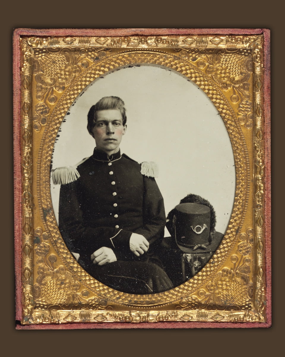Print: Civil War Soldier In Union Uniform And Epaulettes, circa 1861 ...