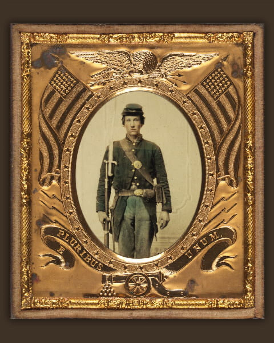 Print: Civil War Soldier In Union Uniform With Musket, circa 1861-1865 ...