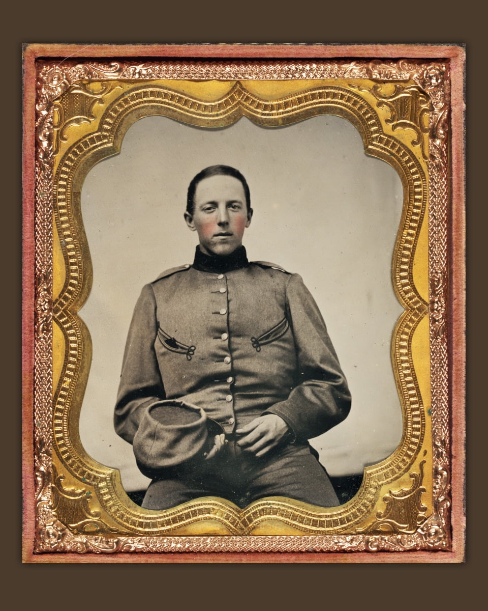 Print: Civil War Soldier In Union Zouave Shell Jacket, circa 1861-1865 ...