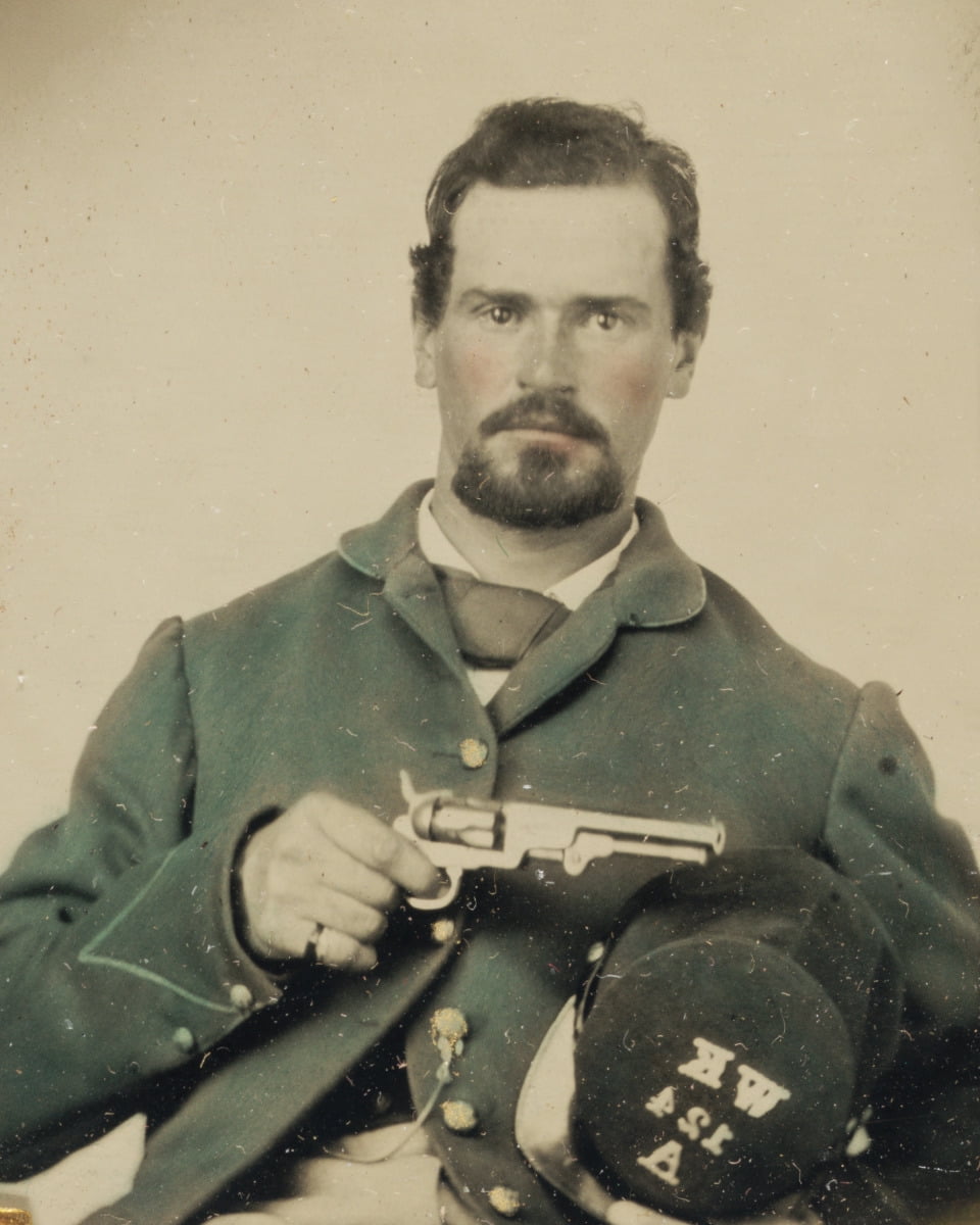 Print: Civil War Soldier, Insignia Company A, 124th Regiment W.K ...