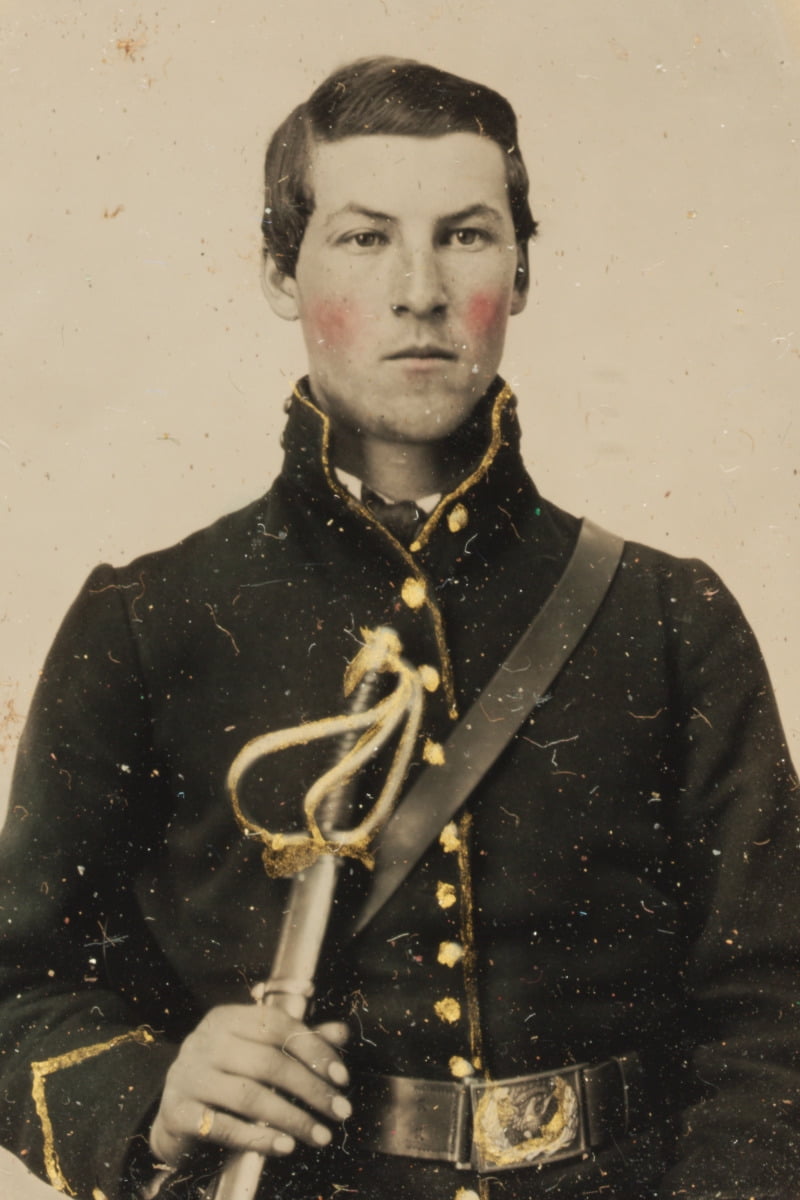 Print: Civil War Soldier, Union Cavalry Uniform, Saber, circa 1861-1865 ...