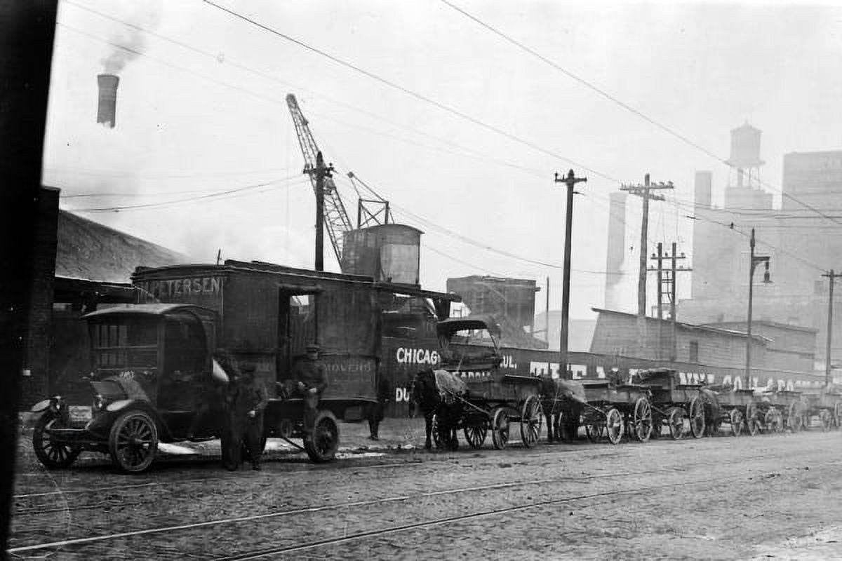 Print: Coal Wagons Waiting In Line 6 Blocks Long To Get Coal At One Of ...
