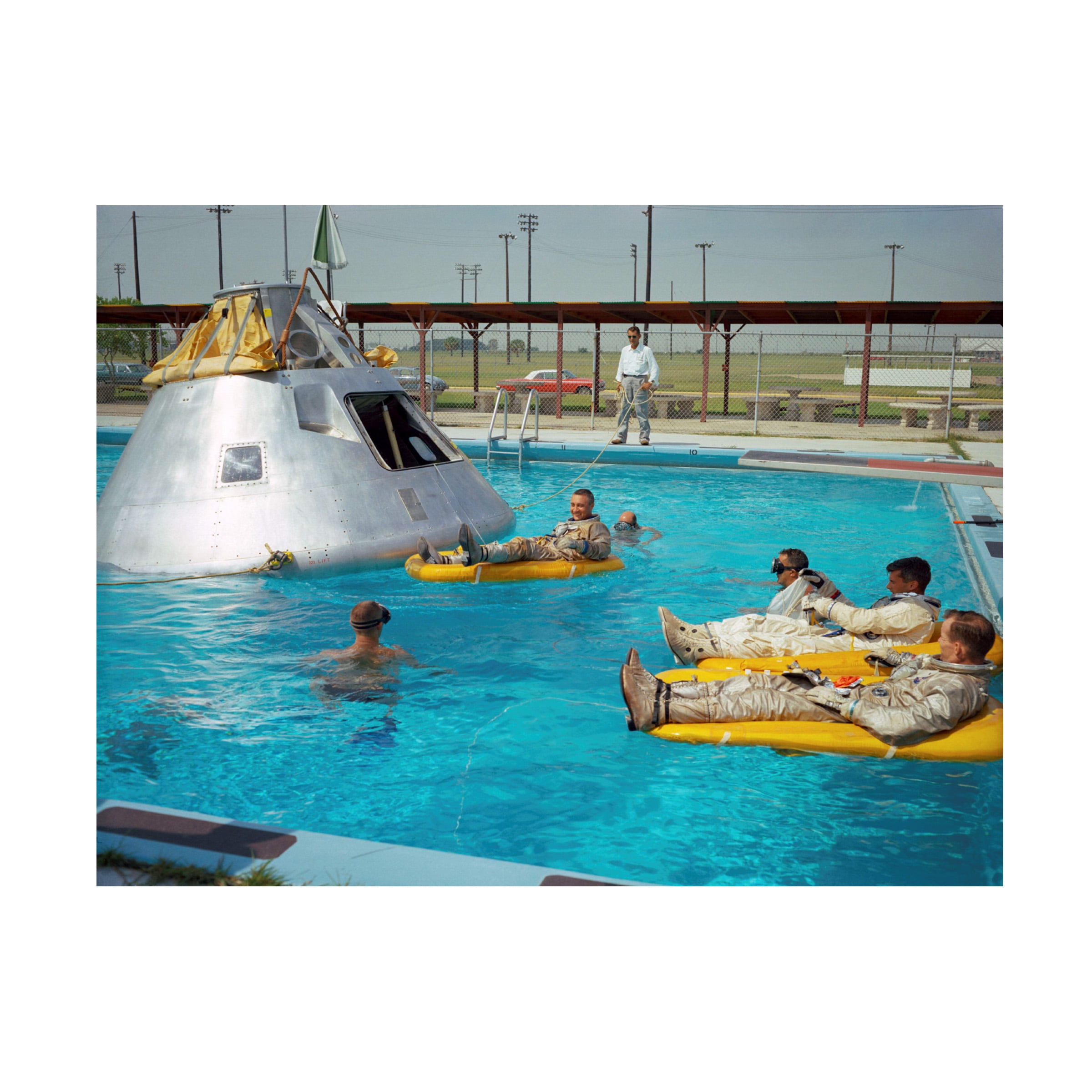 Print Collection 'Apollo 1 Astronauts Working by the Pool' Canvas Art ...