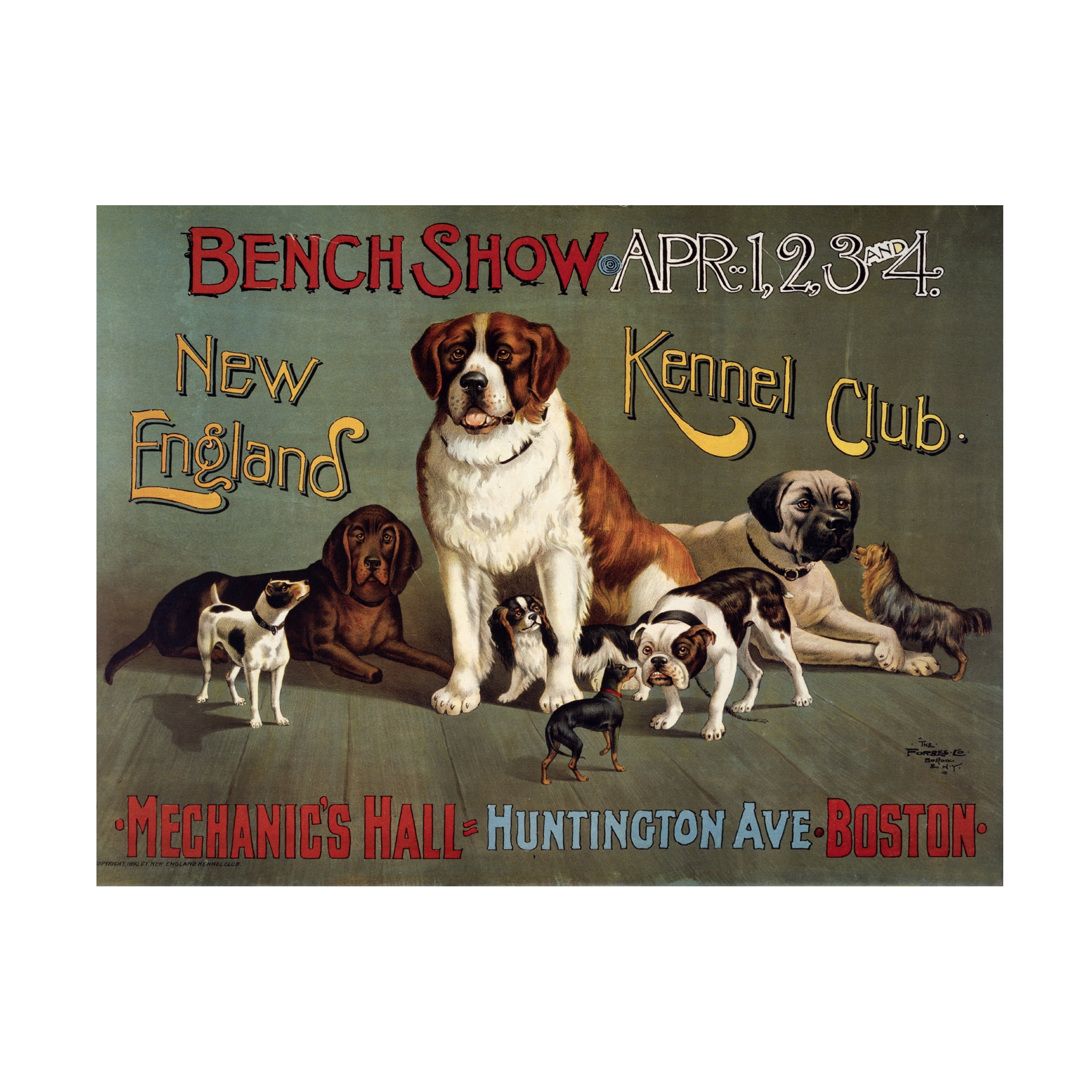 Print Collection 'Bench Show New England Kennel Club' Canvas Art ...