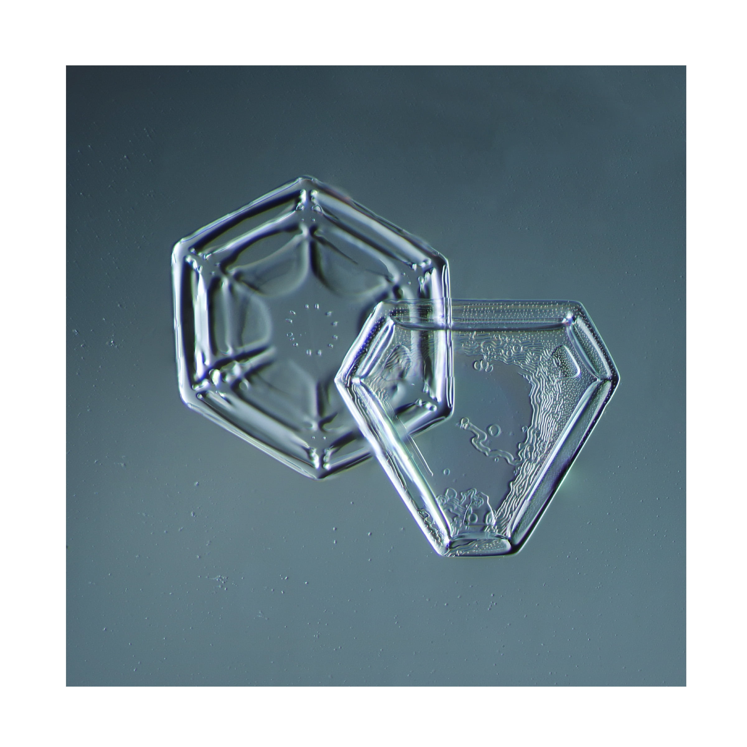 Print Collection 'Hexagonal and Triangular Plate Snowflakes 5' Canvas ...