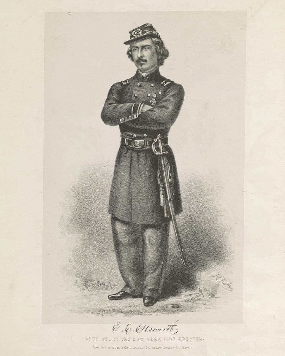 Print: Colonel E. E. Ellsworth, Standing Pose, circa 1861 - Walmart.com