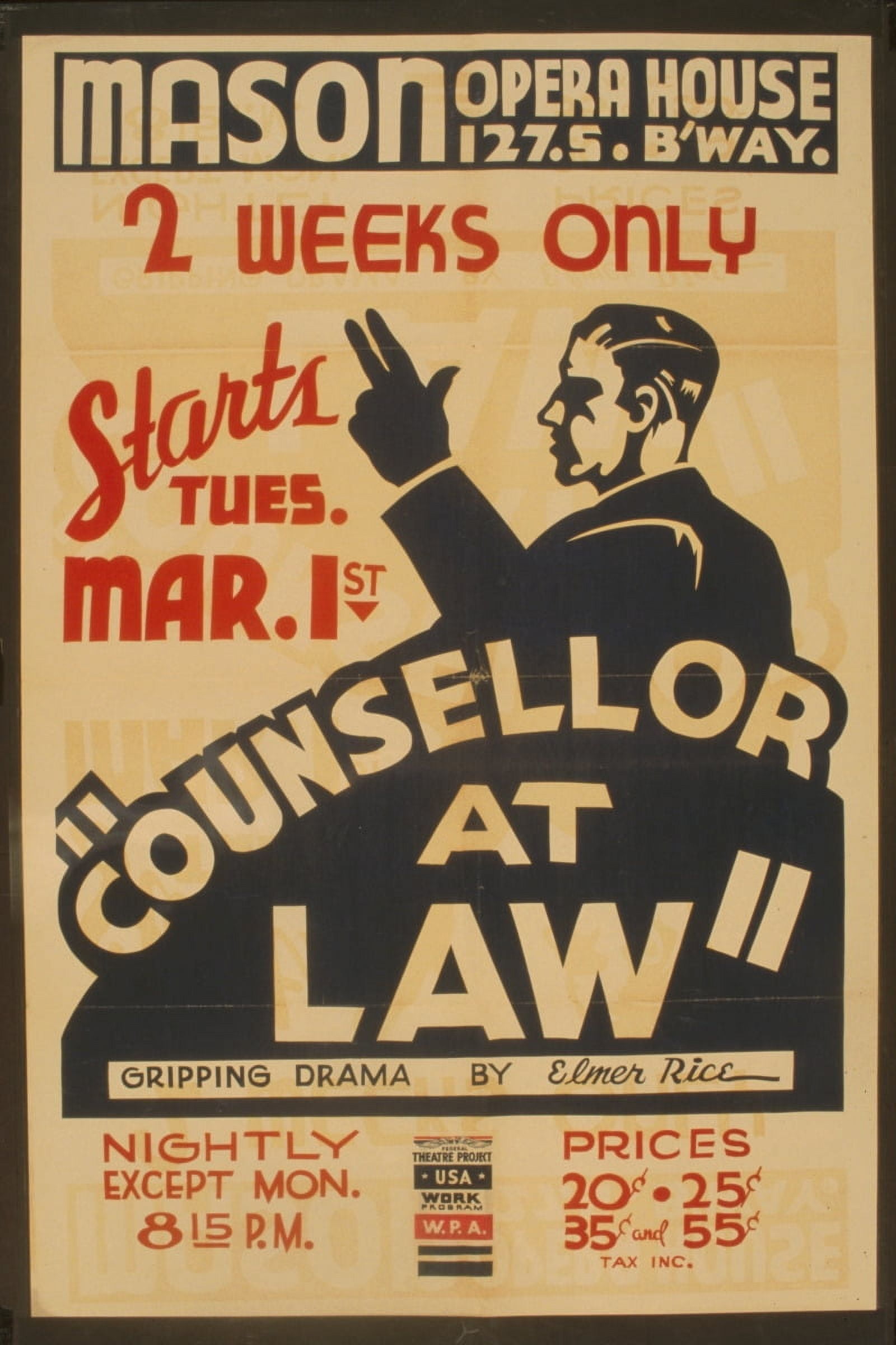 Print: Counsellor At Law Gripping Drama By Elmer Rice., 1938 - Walmart.com