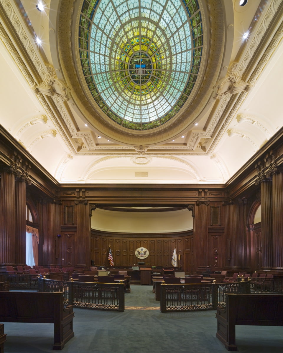 Print: Courtroom, Federal Building And U.S. Courthouse, Providence ...