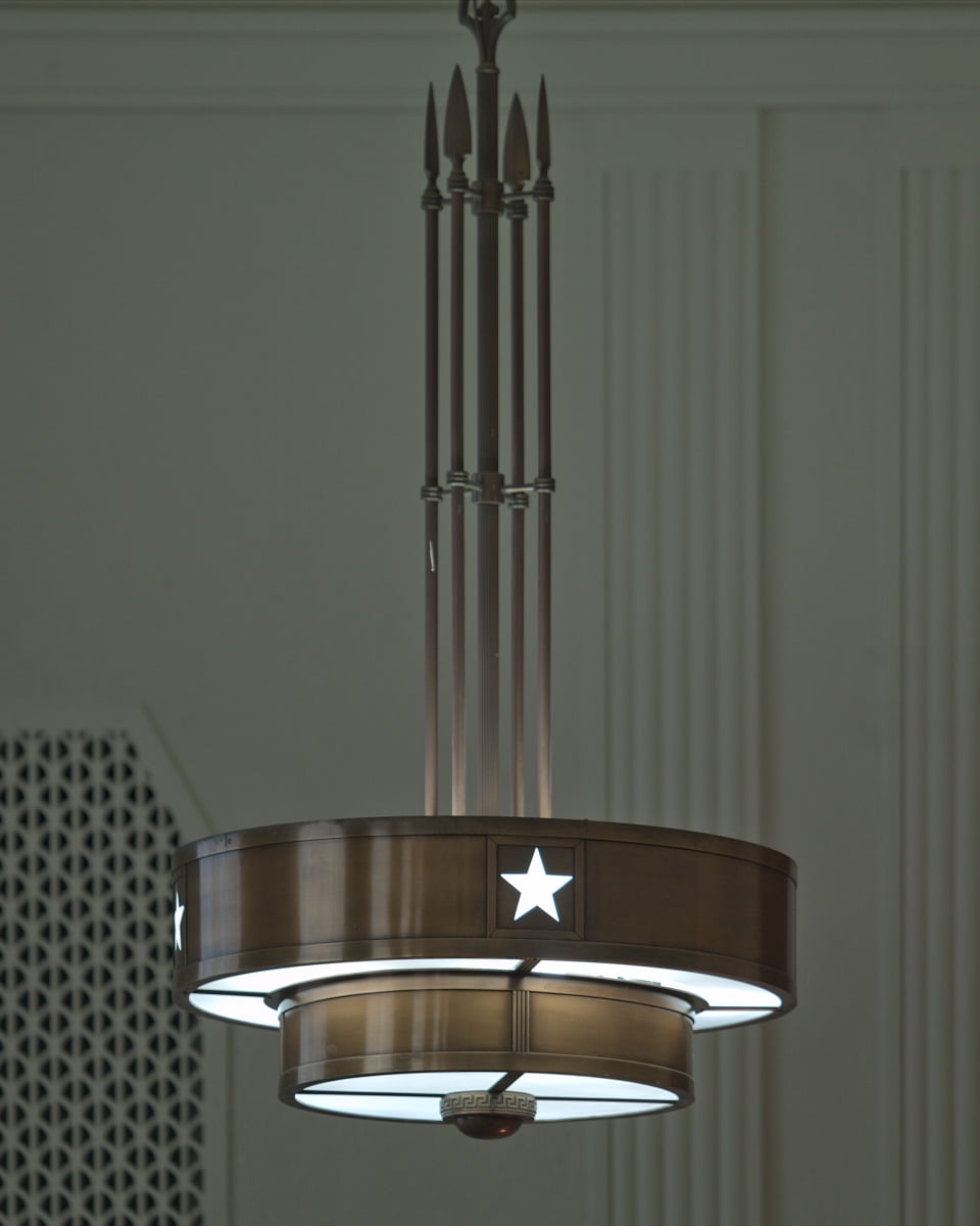 Print: Courtroom Lighting Fixture Of Federal Building And U.S ...