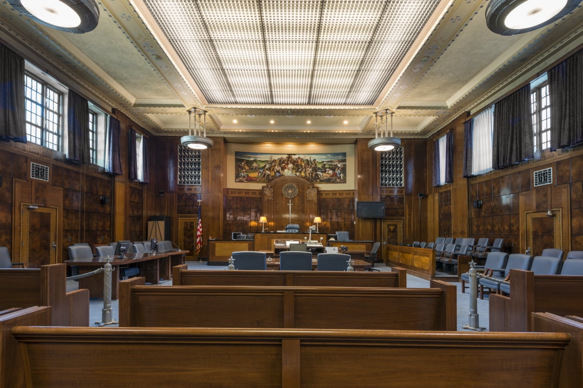 Print: Courtroom. The Joel Solomon Federal Building And U.S. Courthouse ...