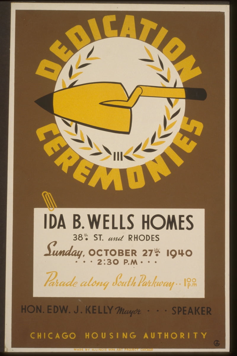Print: Dedication Ceremonies--Ida B. Wells Homes Parade Along South ...