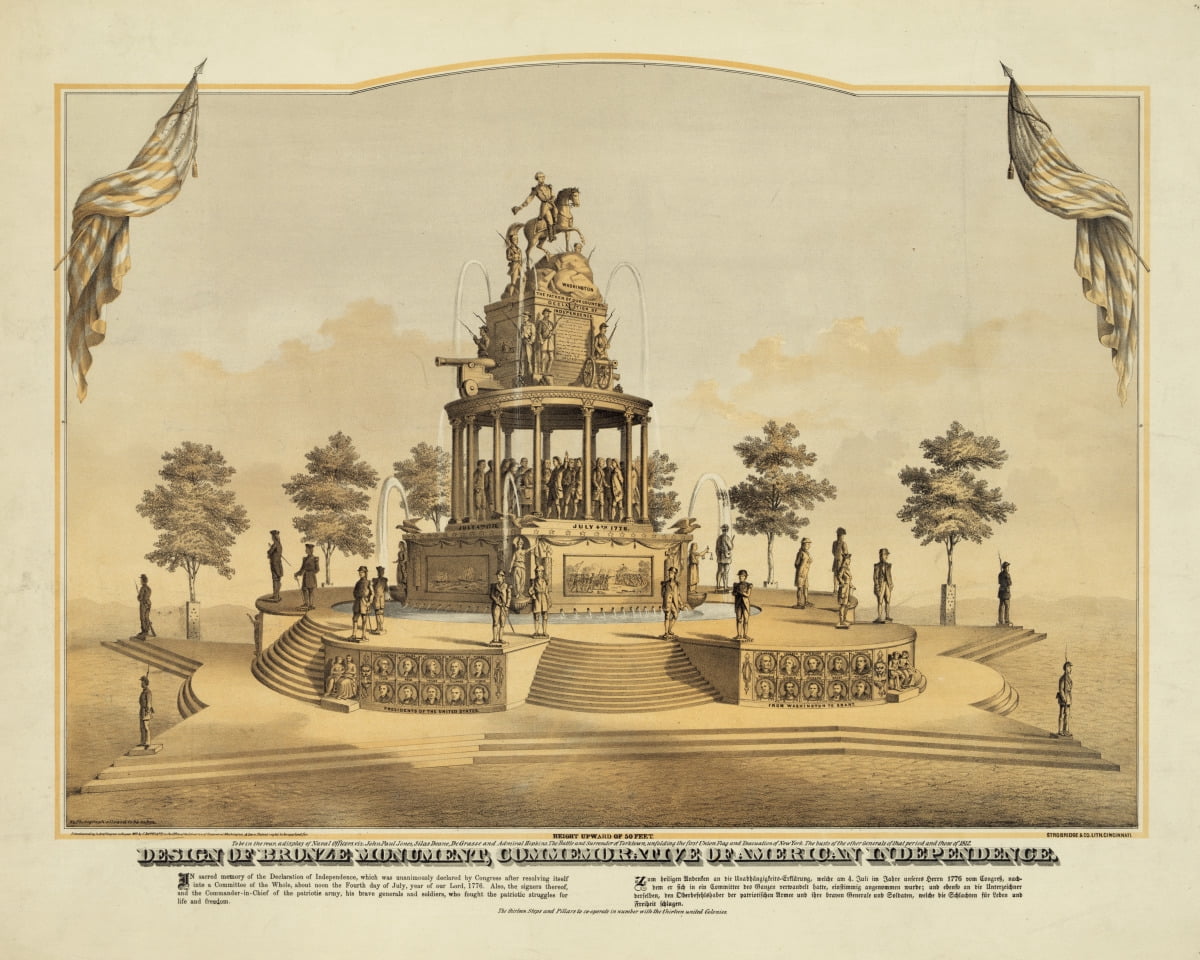 Print: Design Of Bronze Monument, Commemorative Of American ...
