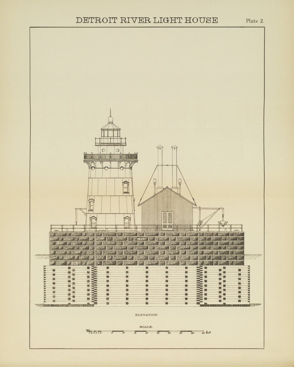 Print: Detroit River Light House, 1885 - Walmart.com