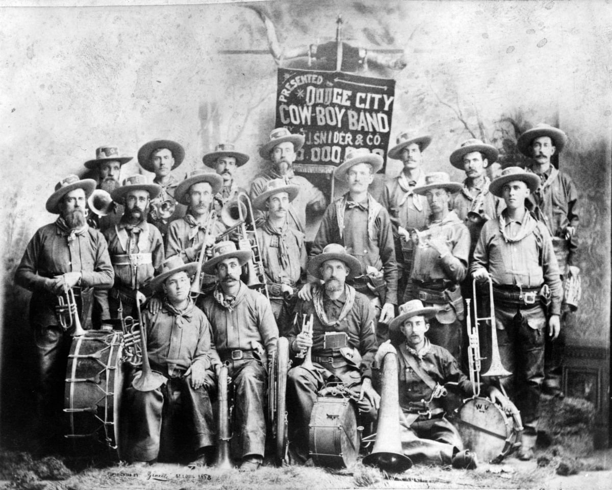 Print: Dodge City Cow-Boy Band With Their Instruments, 1885 - Walmart.com