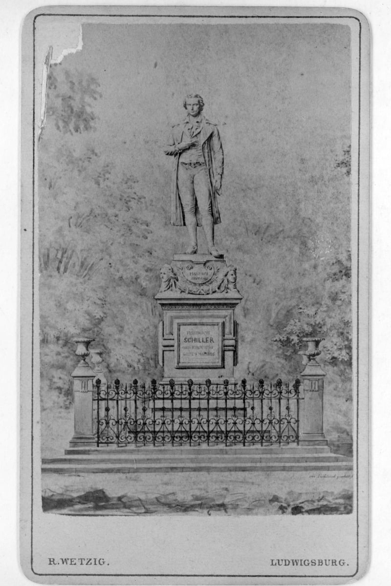 Print: Drawing Of Schiller Monument In Marbach Am Neckar, Germany ...