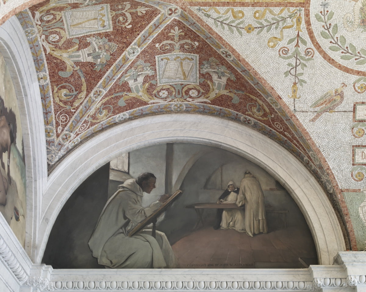 Print: East Corridor, Great Hall. Manuscript Book Mural In Evolution Of ...