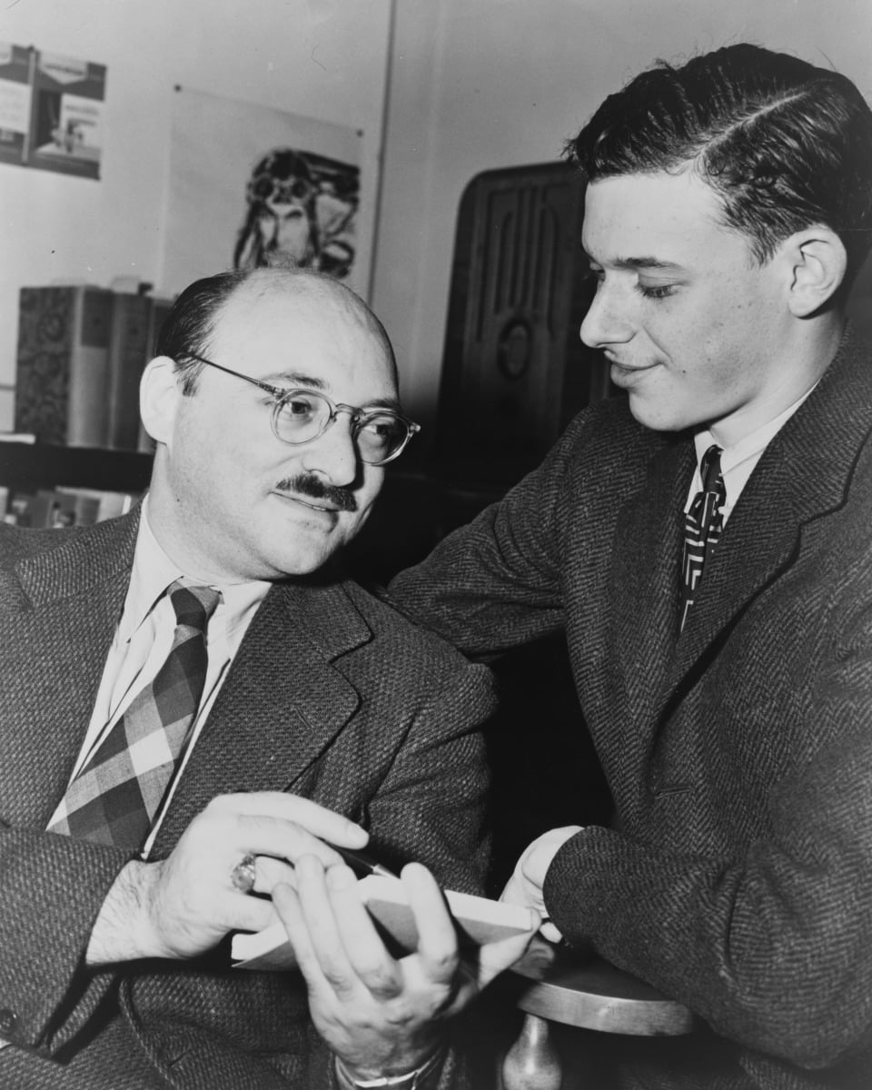 Print: Ellery Queen (Left) And James Yaffe, Half-Length Portrait ...