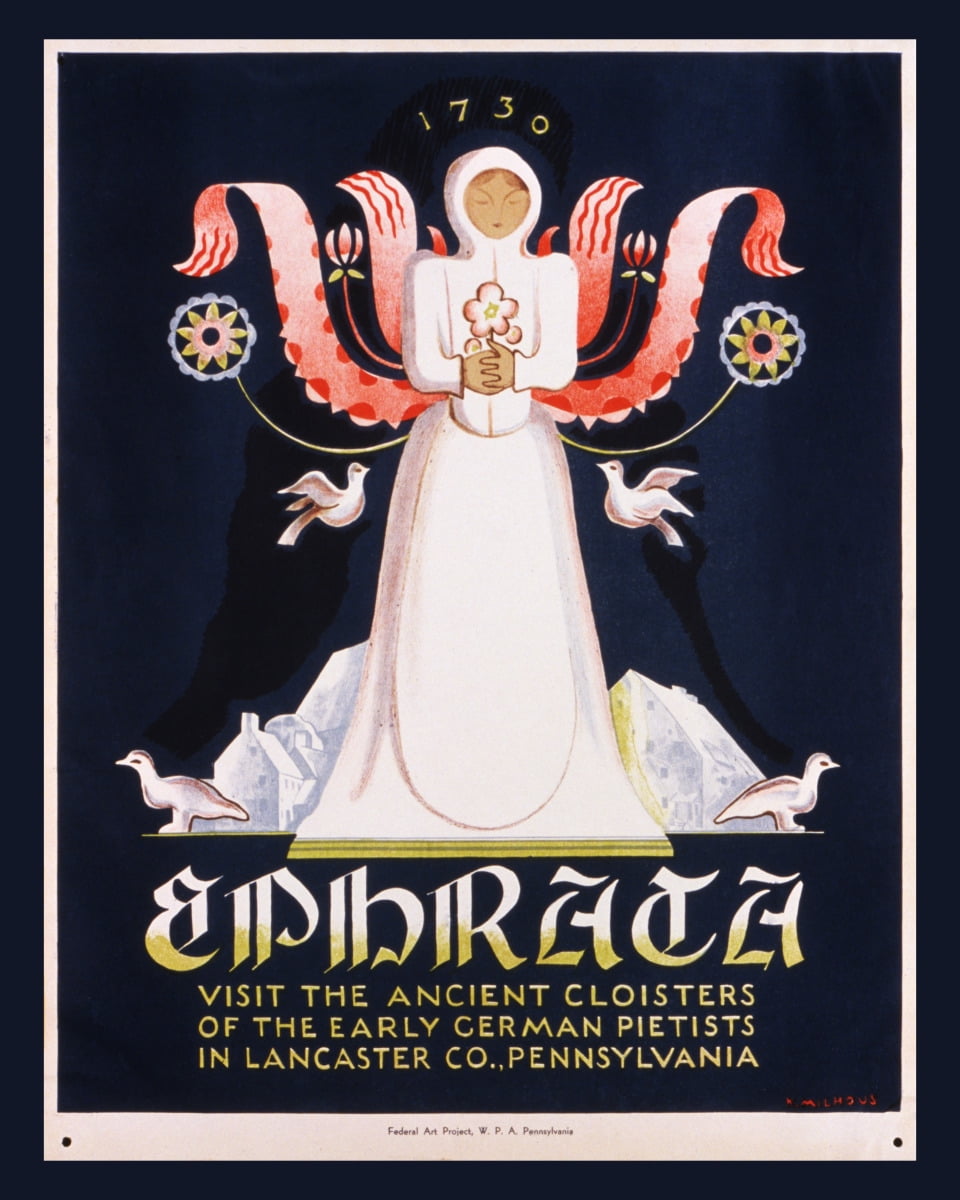 Print: Ephrata Visit The Ancient Cloisters Of The Early German Pietists ...