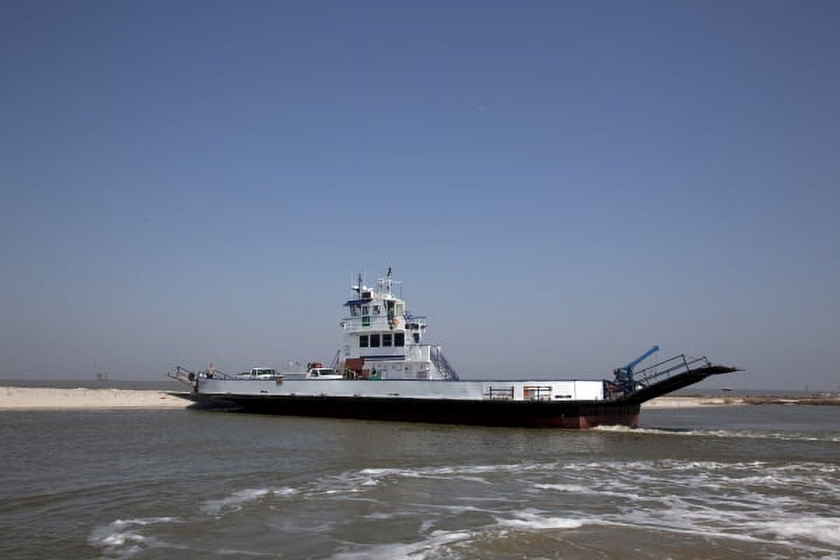 Print: Ferries, Boats And Oil Rigs All Co-Exist On Mobile Bay In ...
