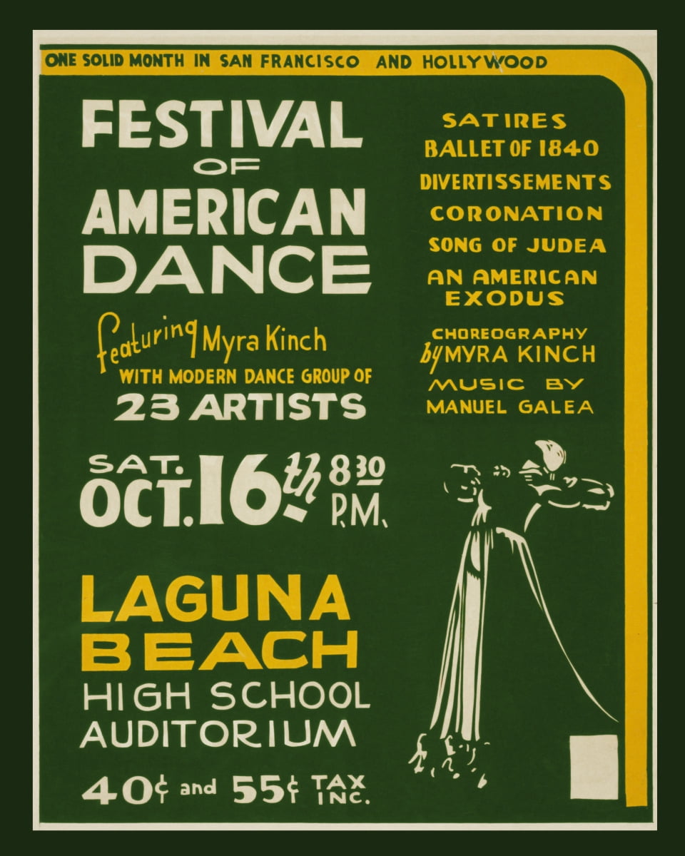 Print: Festival Of American Dance Featuring Myra Kinch With Modern ...
