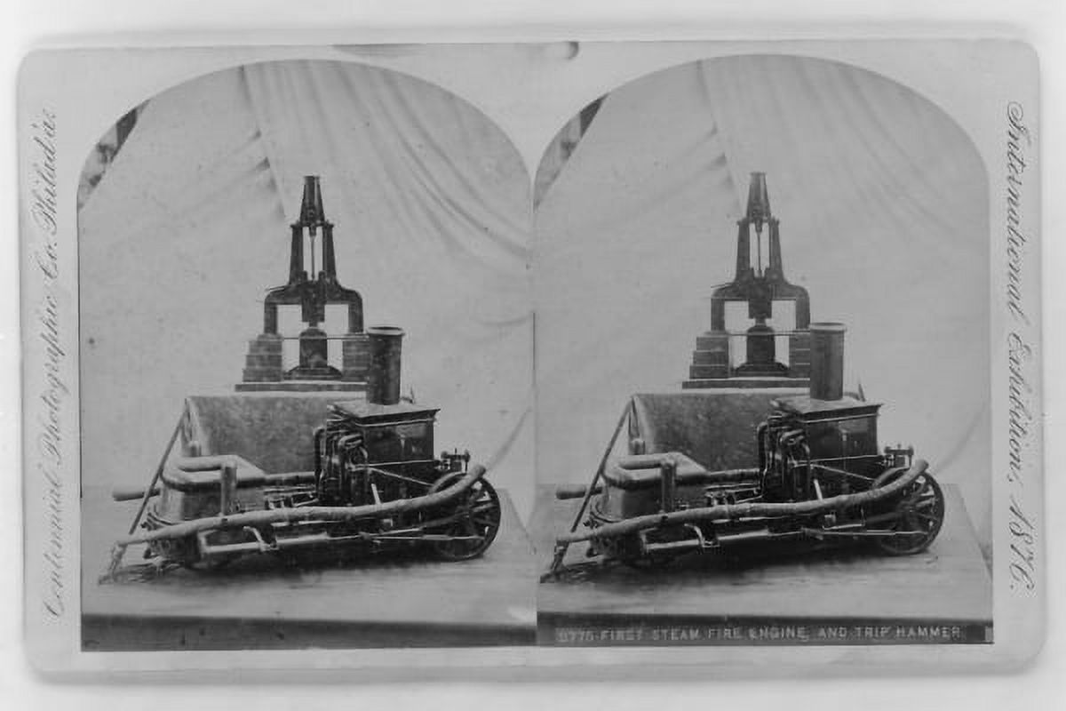 Print: First Steam Fire Engine, And Trip Hammer, 1876 - Walmart.com