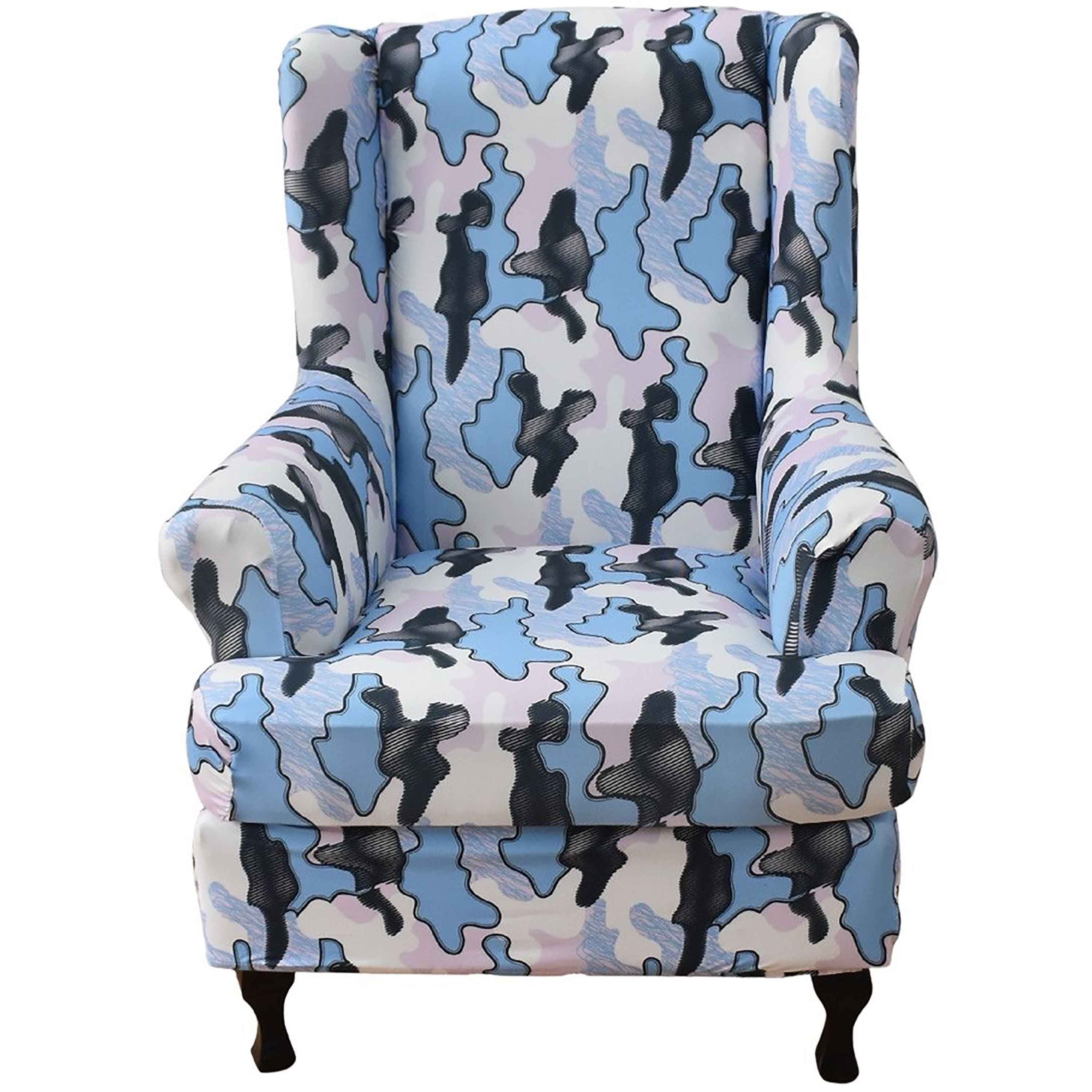 Print Floral Wing Chair Slipcover Stretch Wingback Covers Furniture ...