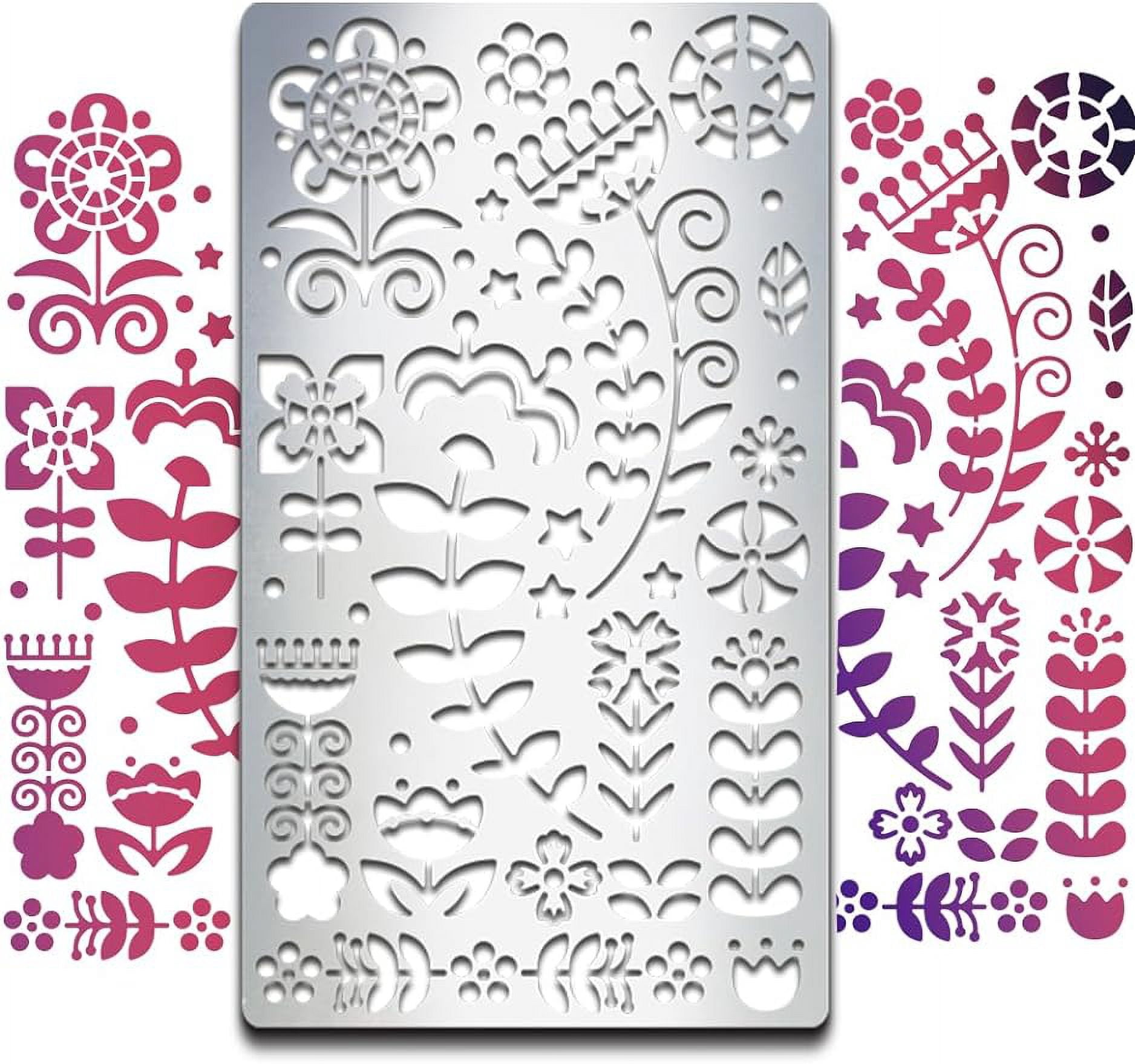 Print Flower Metal Journal Stencil Stainless Steel Stencils Bookmark ...