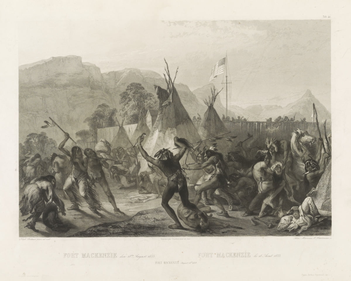 Print: Fort Mackenzie Den 28ten August 1833. Fort Mackenzie Le 28 Aout ...