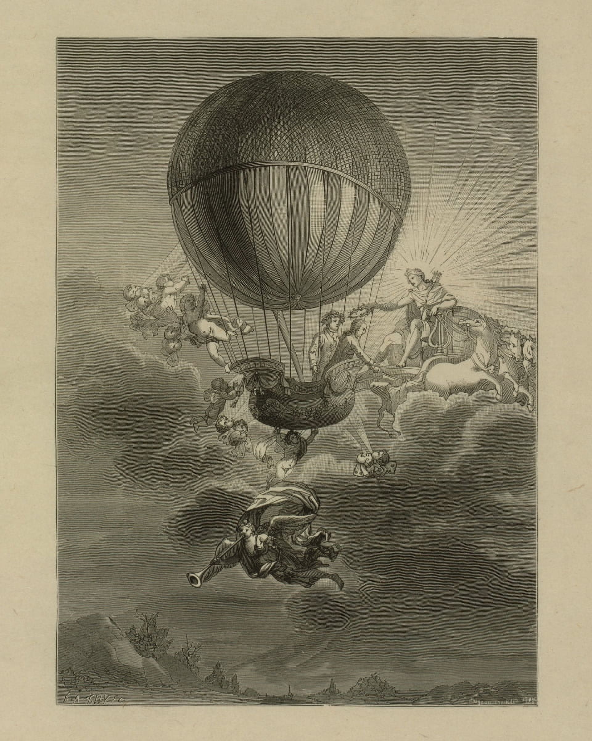 Print: French Balloonist Jacques Alexandre Cesar Charles Receiving A ...