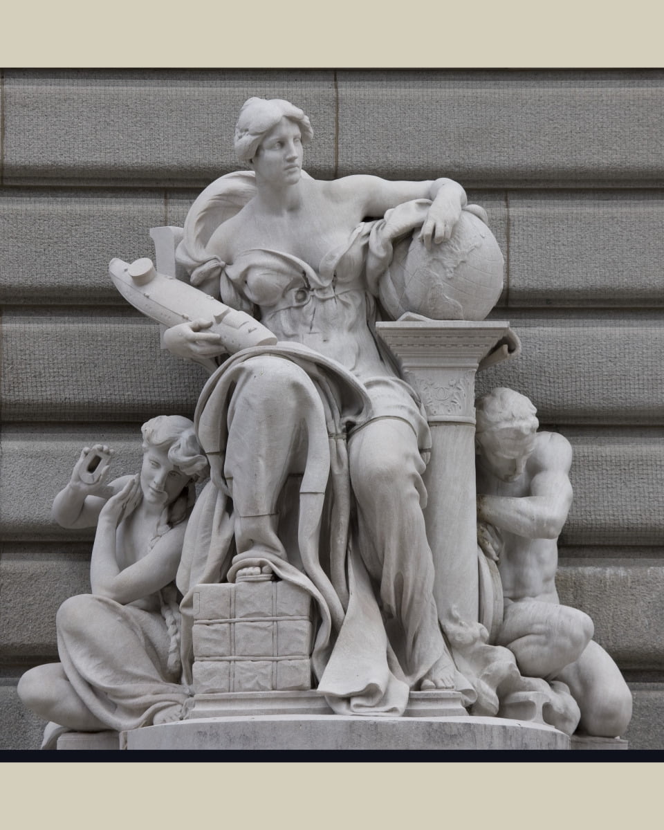 Print: French Statue, Howard M. Metzenbaum U.S. Courthouse, Cleveland ...