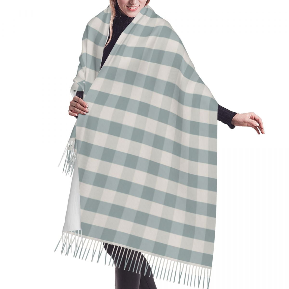 Print French Toile De Jouy Colorful Checkered Bege Scarf Men Women ...