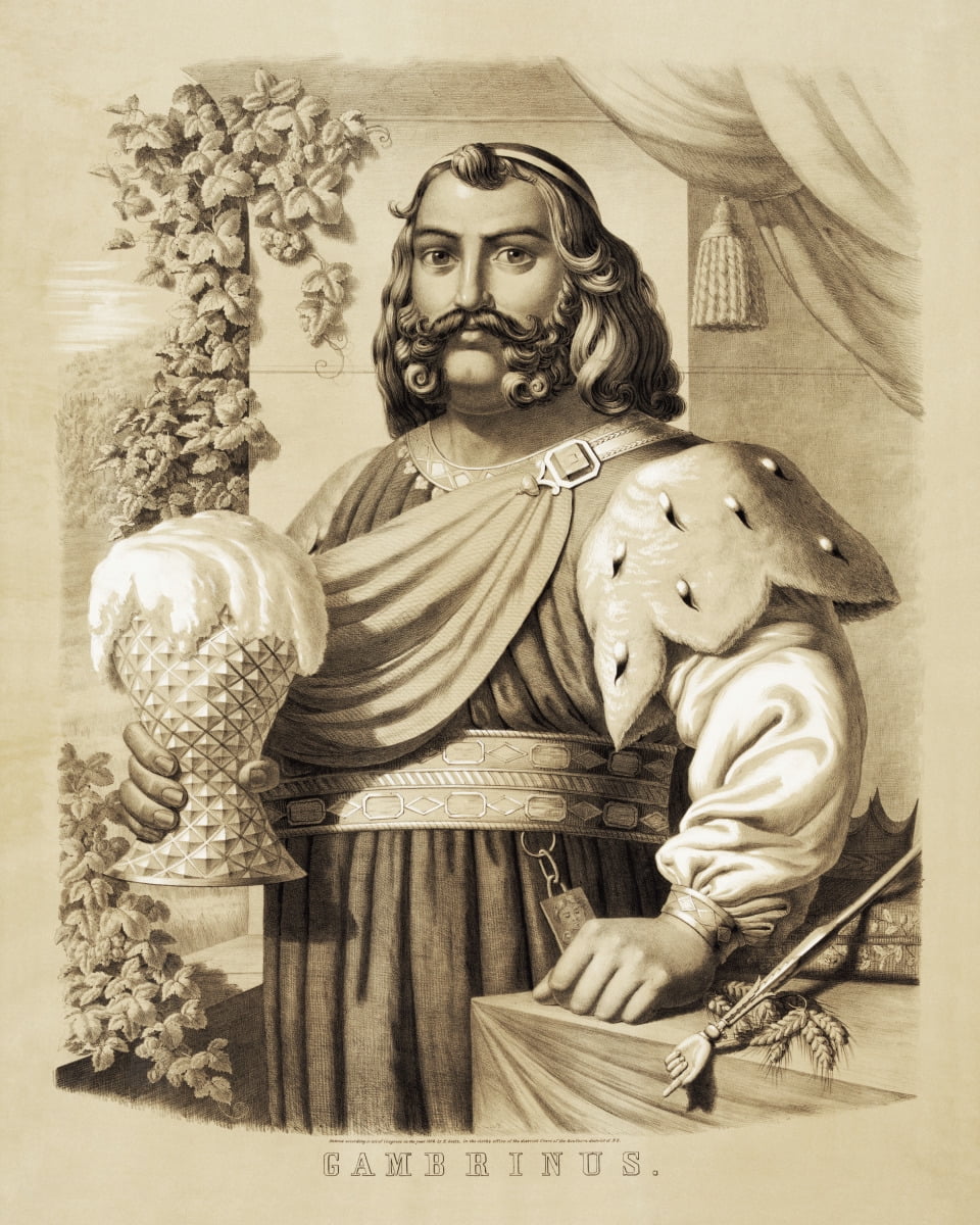 Print: Gambrinus, The Patron Saint of Beer, 1858 - Walmart.com