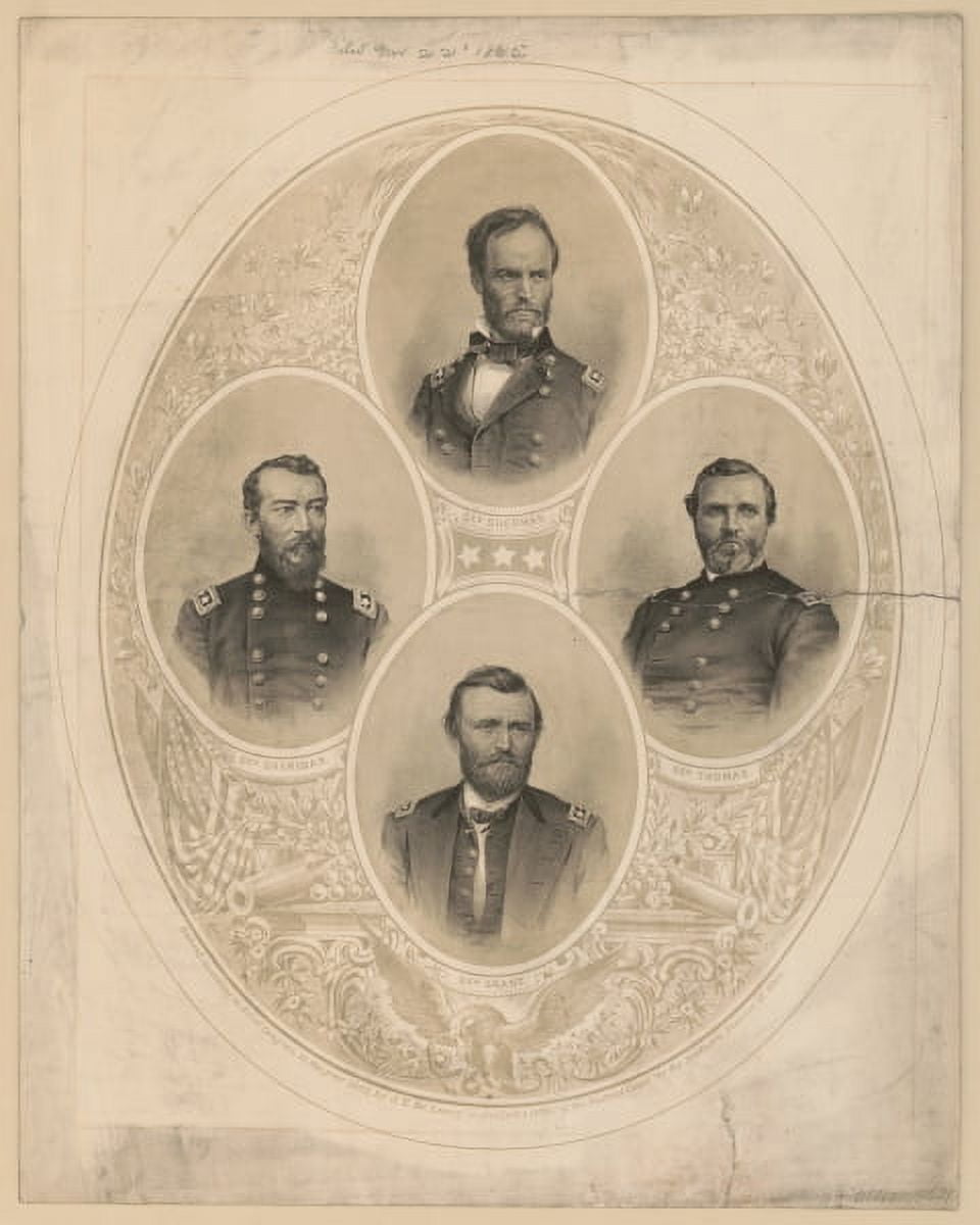 Print: Gen. Sherman, Gen. Sheridan, Gen. Thomas, Gen. Grant - Walmart.com