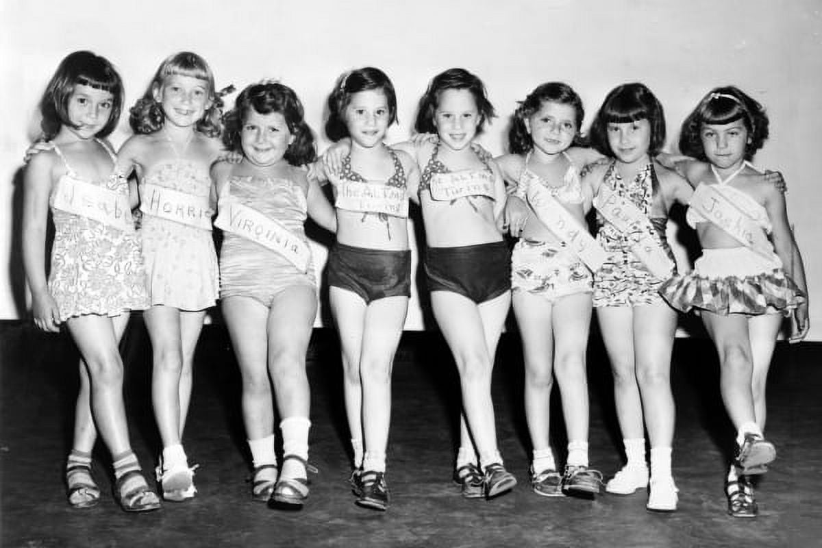 Print: Girls Line Up For Beauty Contest At The Playground/world, 1951 ...