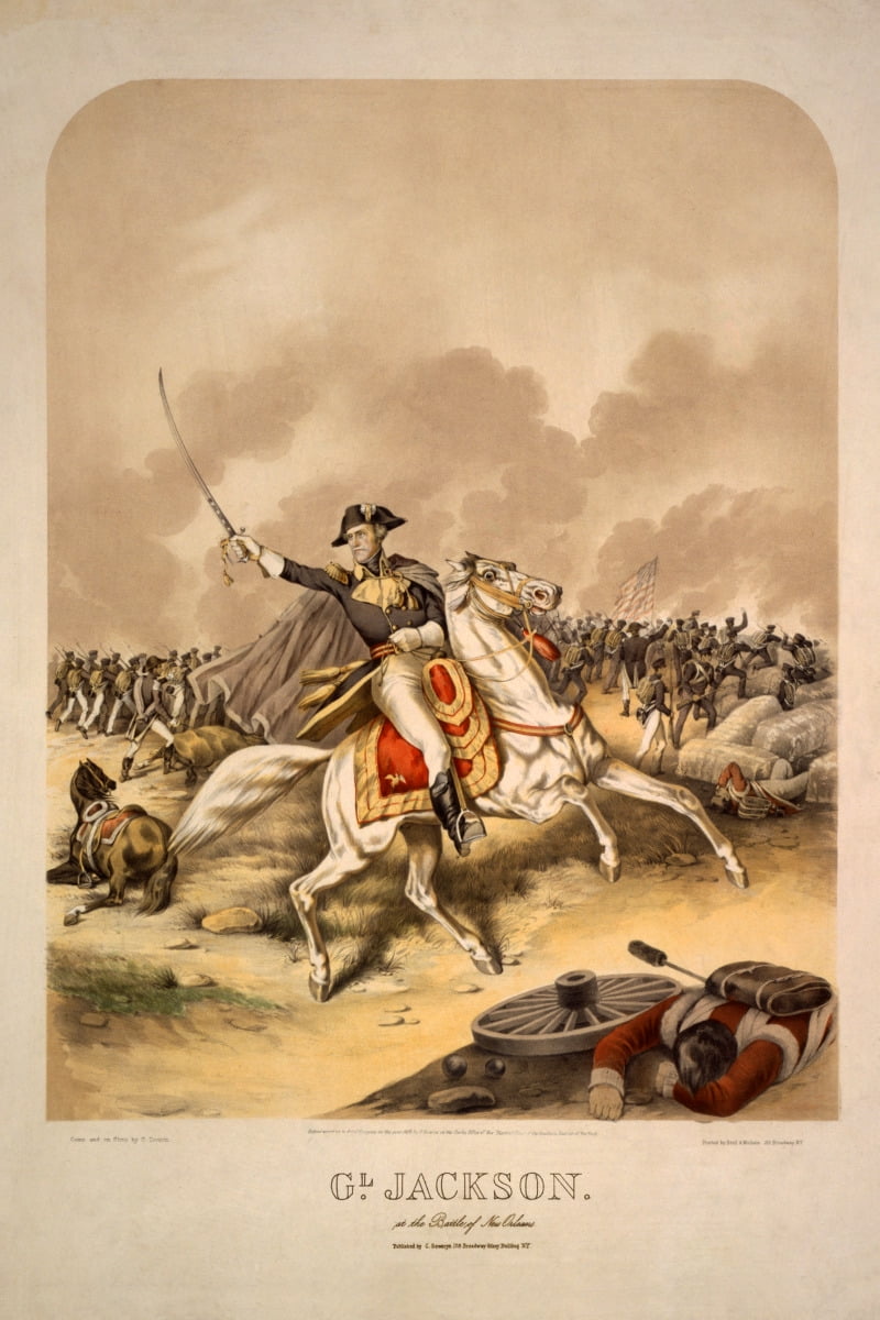 Print: Gl. Jackson--At The Battle Of New Orleans, 1856 - Walmart.com