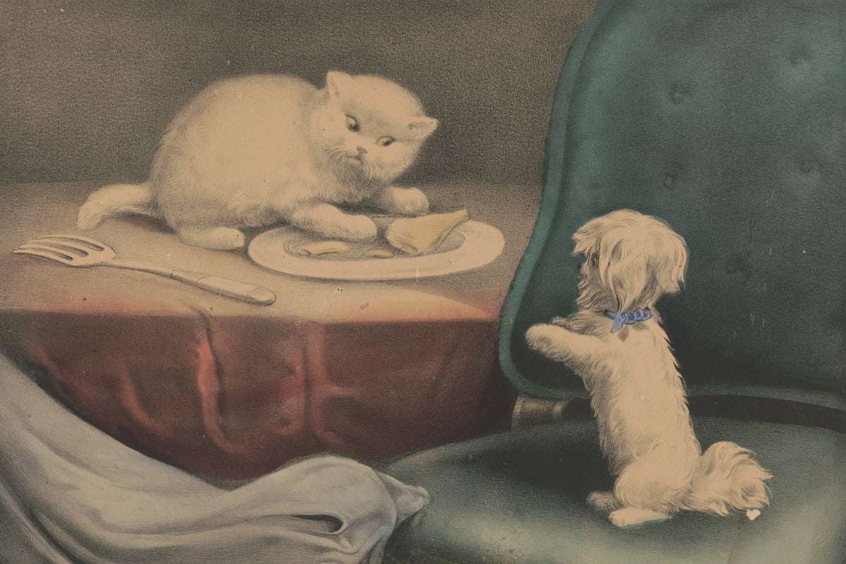 Print: Good Little Fido And Naughty Kittie, 1852 - Walmart.com