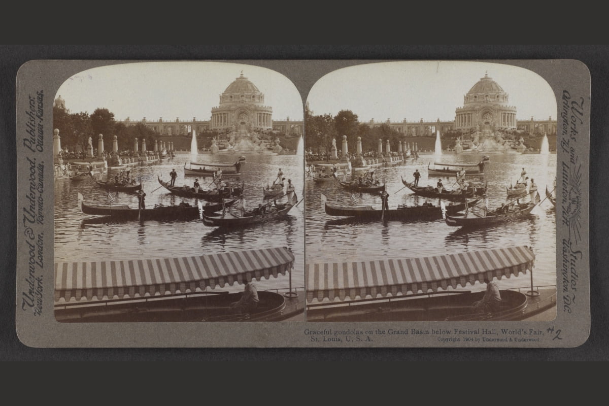 Print: Graceful Gondolas On The Grand Basin Below Festival Hall, World ...