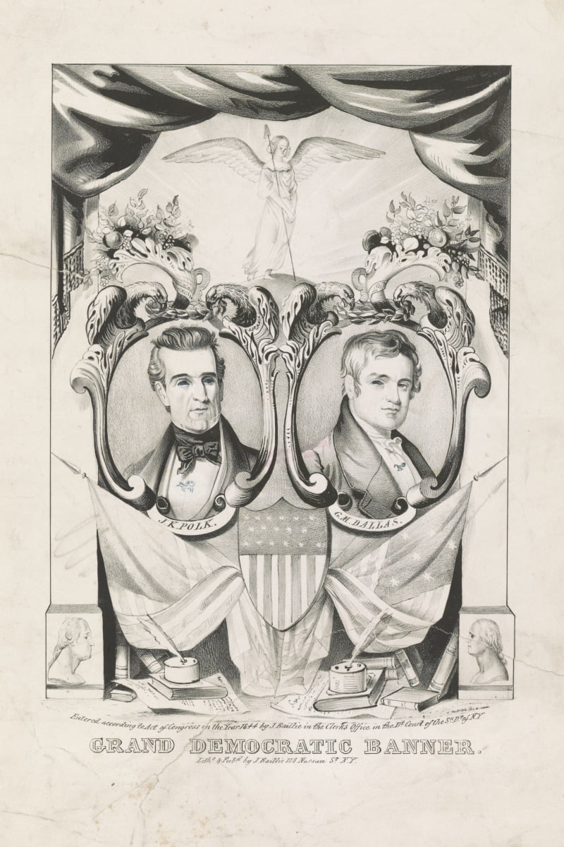 Print: Grand Democratic Banner, 1844 - Walmart.com