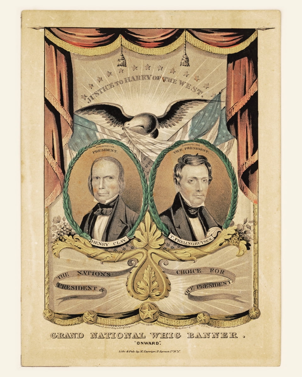Print: Grand National Whig Banner. Onward, 1844 - Walmart.com