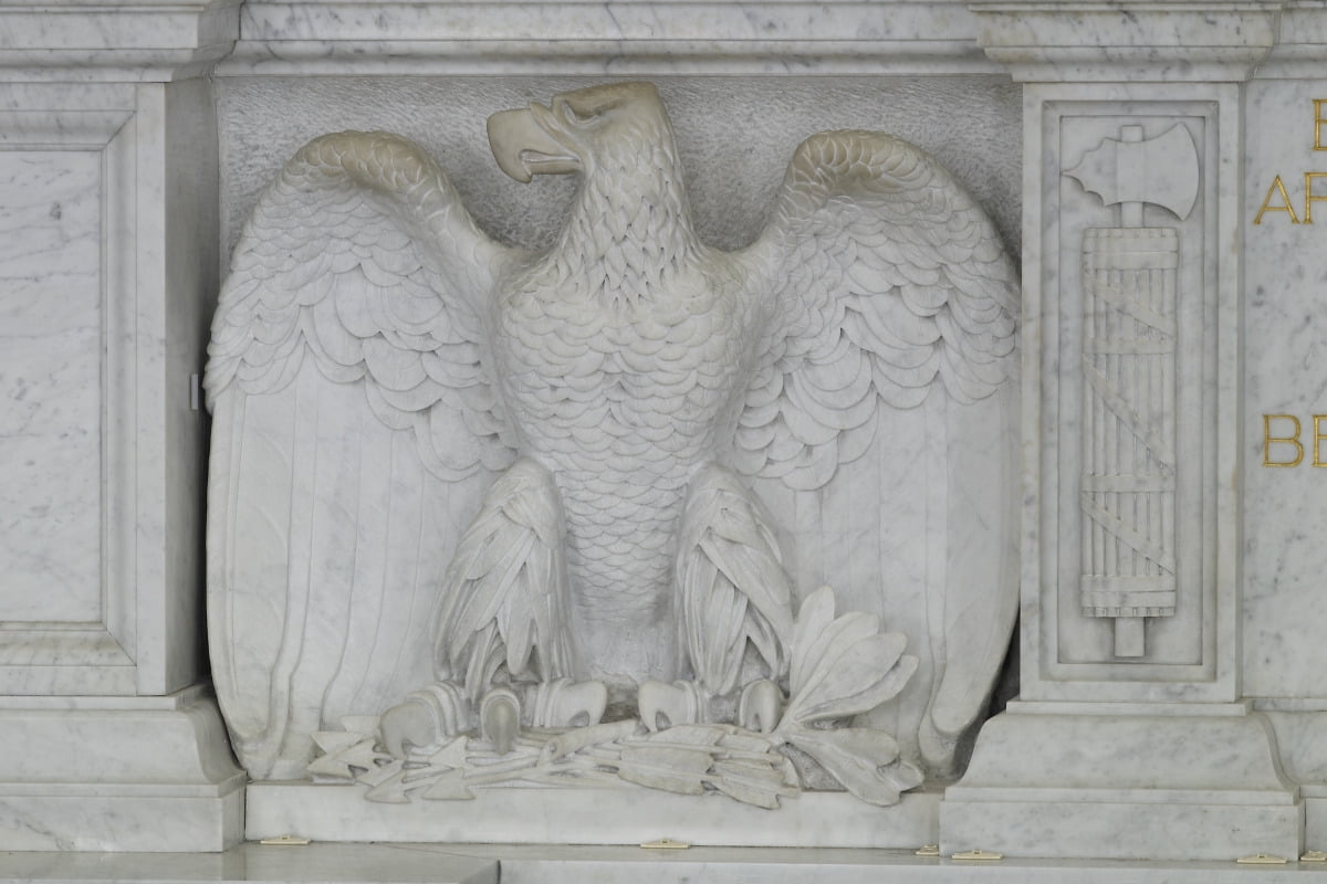 Print: Great Hall. Detail Of Eagle Carving. Library Of Congress Thomas ...
