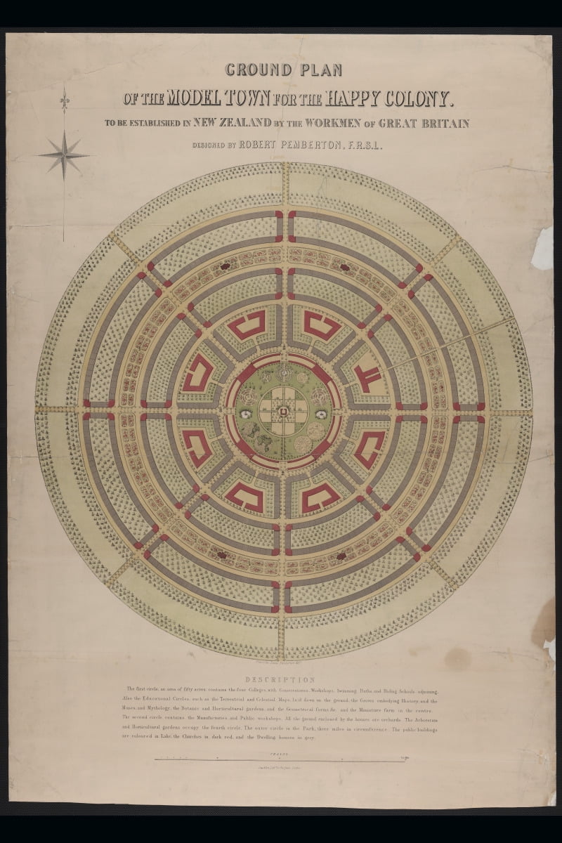 Print: Ground Plan Of The Model Town For The Happy Colony To Be ...